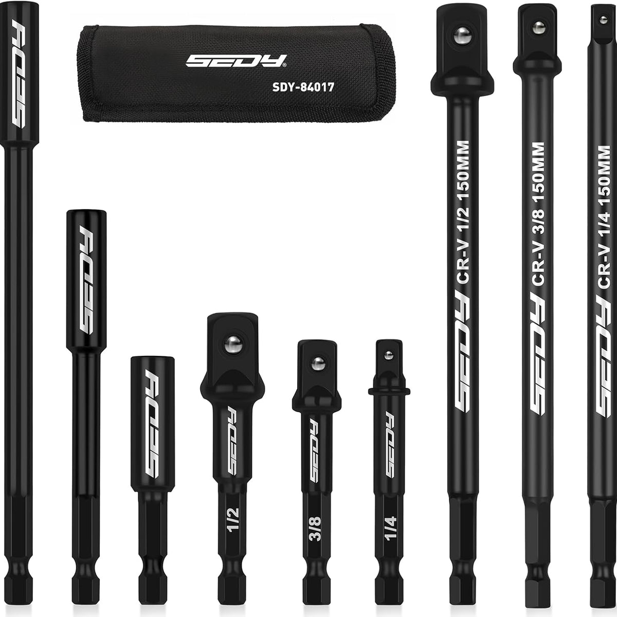 SEDY 9-Piece Impact Socket Adapter Set – Magnetic, Power Drill ...