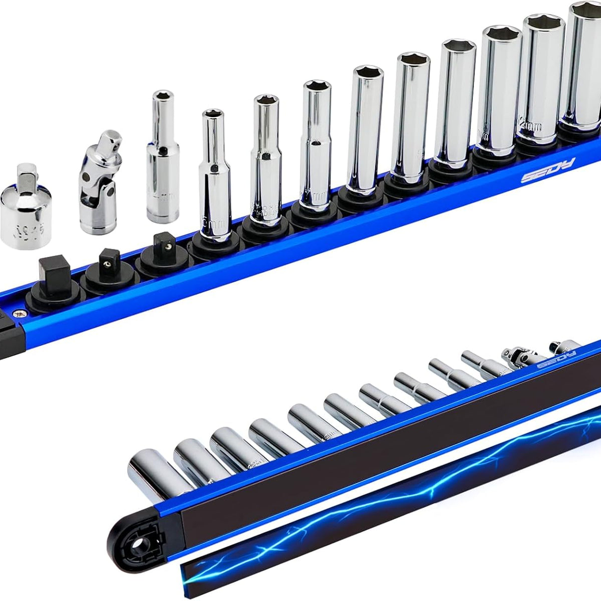 SEDY 12-Piece Long Metric Socket Set with Magnetic Rail – 4–13mm – SEDY ...