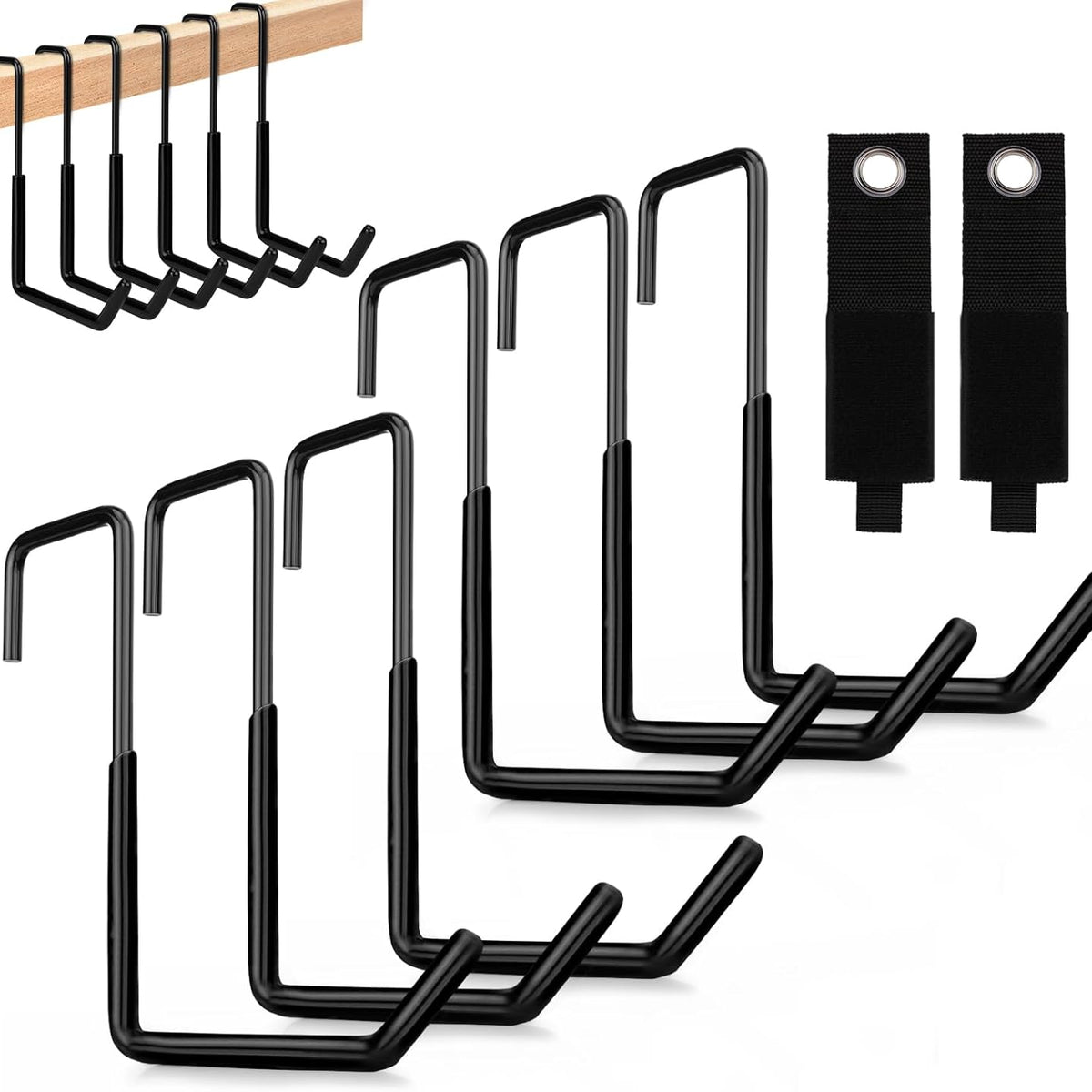 SEDY 6-Piece Rafter Hanger Hooks with Extension Straps, Max Load 55LBS ...
