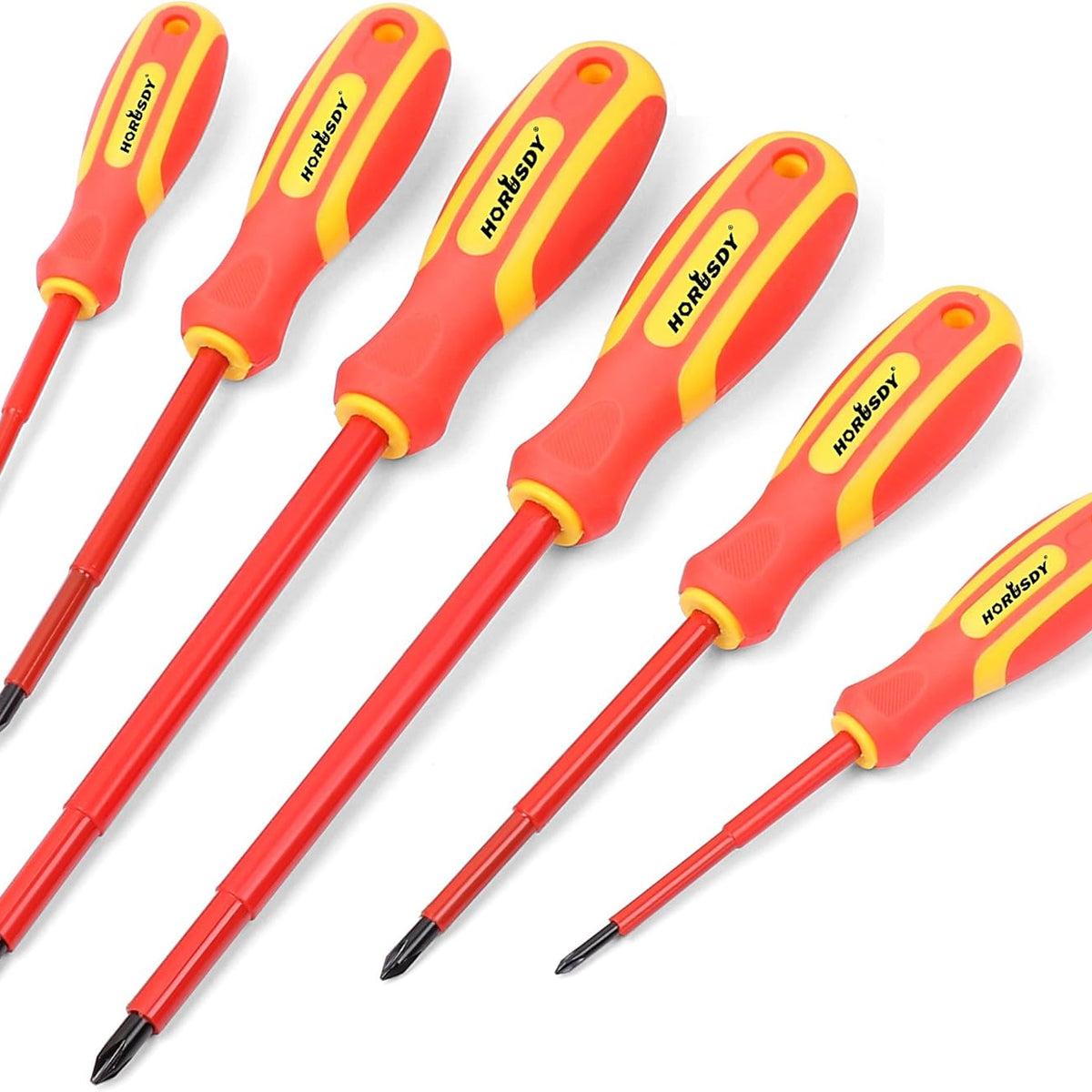 HORUSDY 6PCS Insulated Magnetic Screwdriver Set for Electrical Work ...