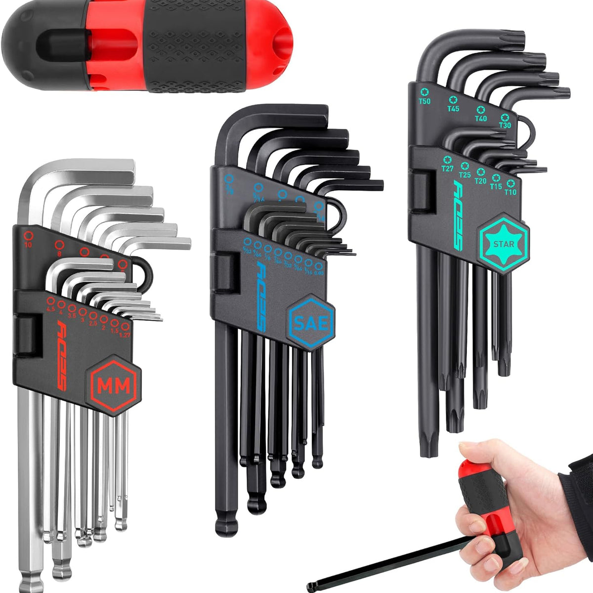 SEDY 36-Piece Hex Key & Star Wrench Set with T-Handle & Pouch – SEDY ...