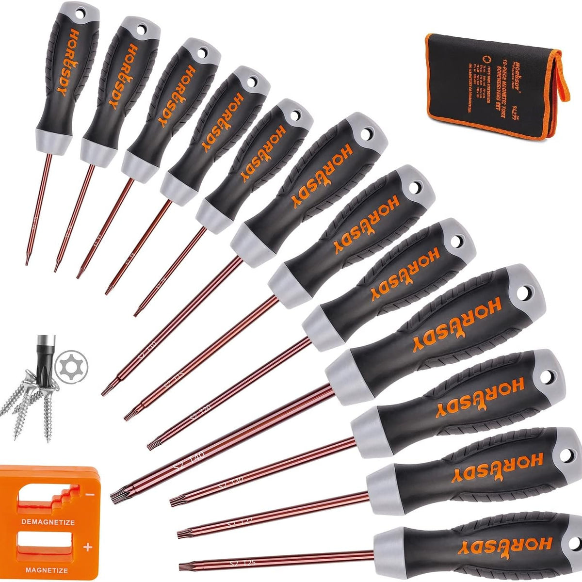 HORUSDY 13-Piece Magnetic Torx Screwdriver Set with Case – SEDY-Tools ...
