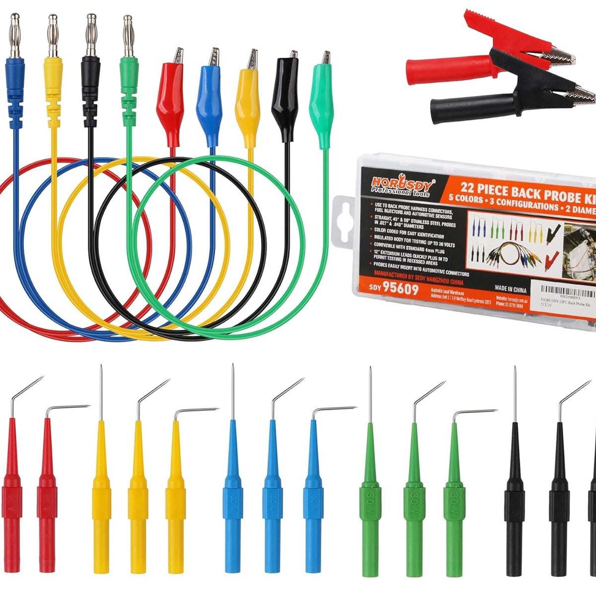 HORUSDY 22-Piece Back Probe Test Kit with Banana Plug & Clips – SEDY ...