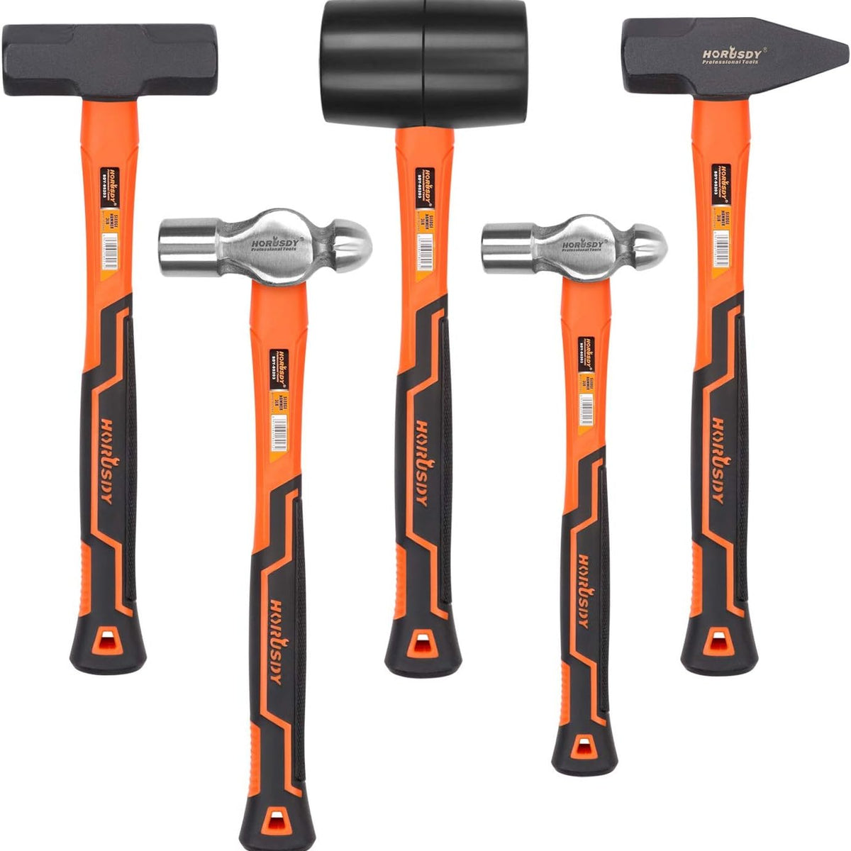 HORUSDY 5-Piece Hammer Set with Ball Pein, Sledge, Mallet – SEDY-Tools ...