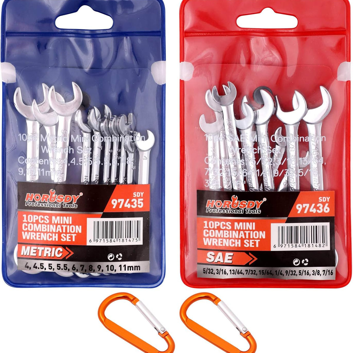 HORUSDY 20-Piece Mini Wrench Set SAE & Metric with Pouches – SEDY-Tools ...